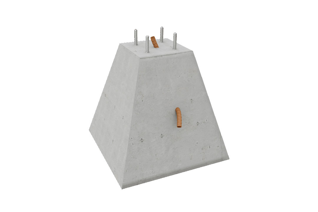 Bases de concreto para postes de alumbrado Bases de concreto para postes de alumbrado
